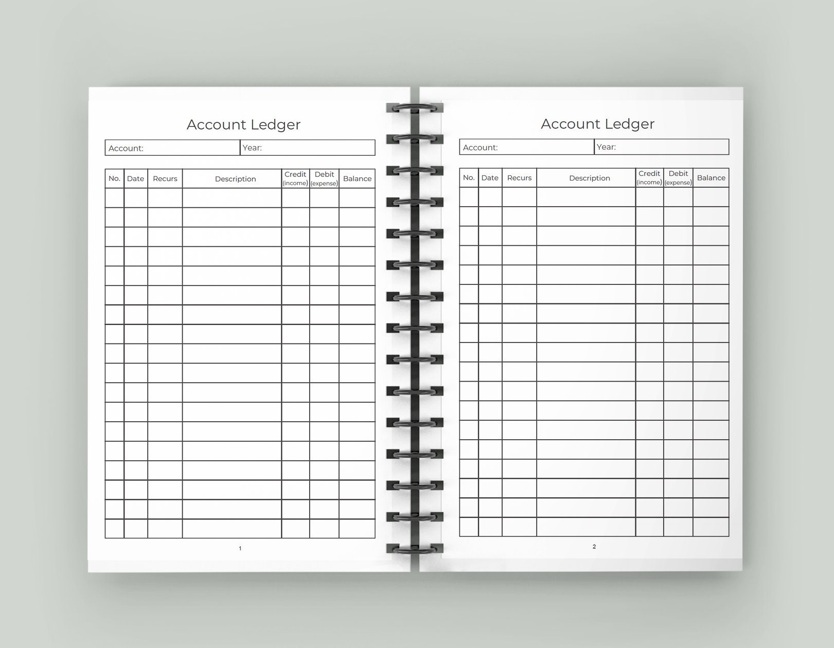 Accounting Ledger: Spiral Bound Bookkeping Business Account Ledger ledger Book, Small Business ...
