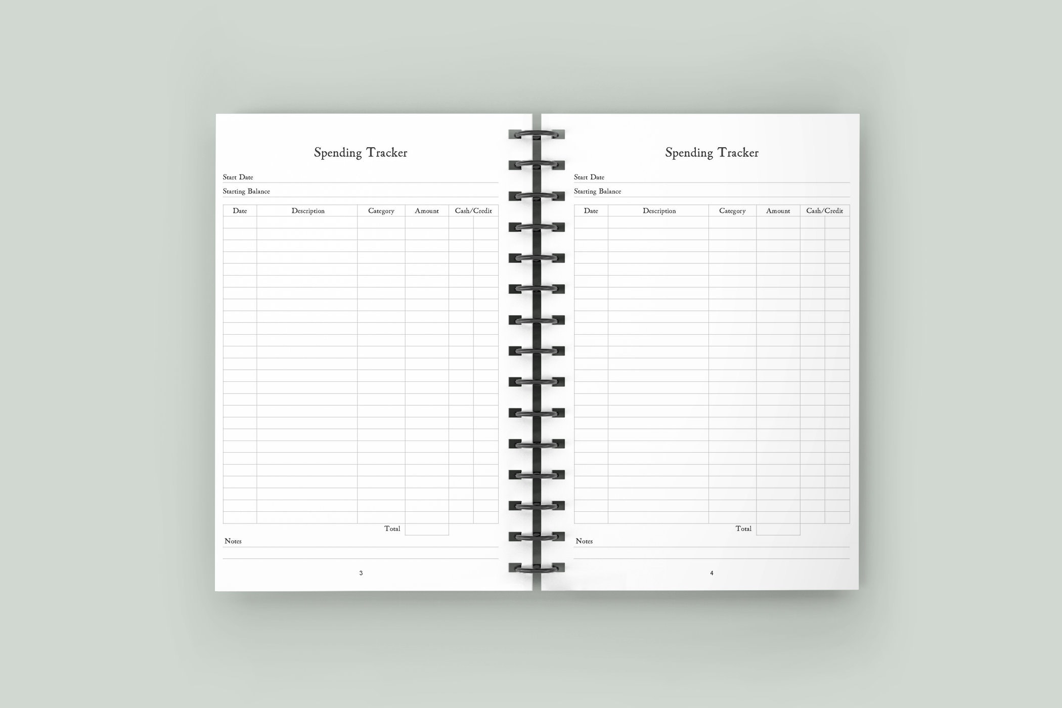 Spending Tracker: Wire-o Spiral Spending Planner, Monthly Spending ...