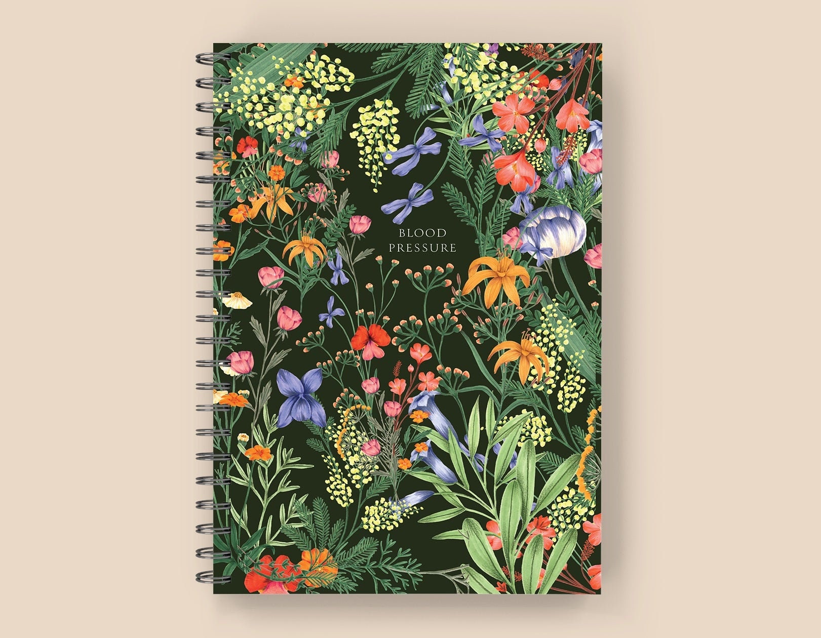 Blood Pressure Log: Spiral Bound Printed High Blood Pressure Tracker ...