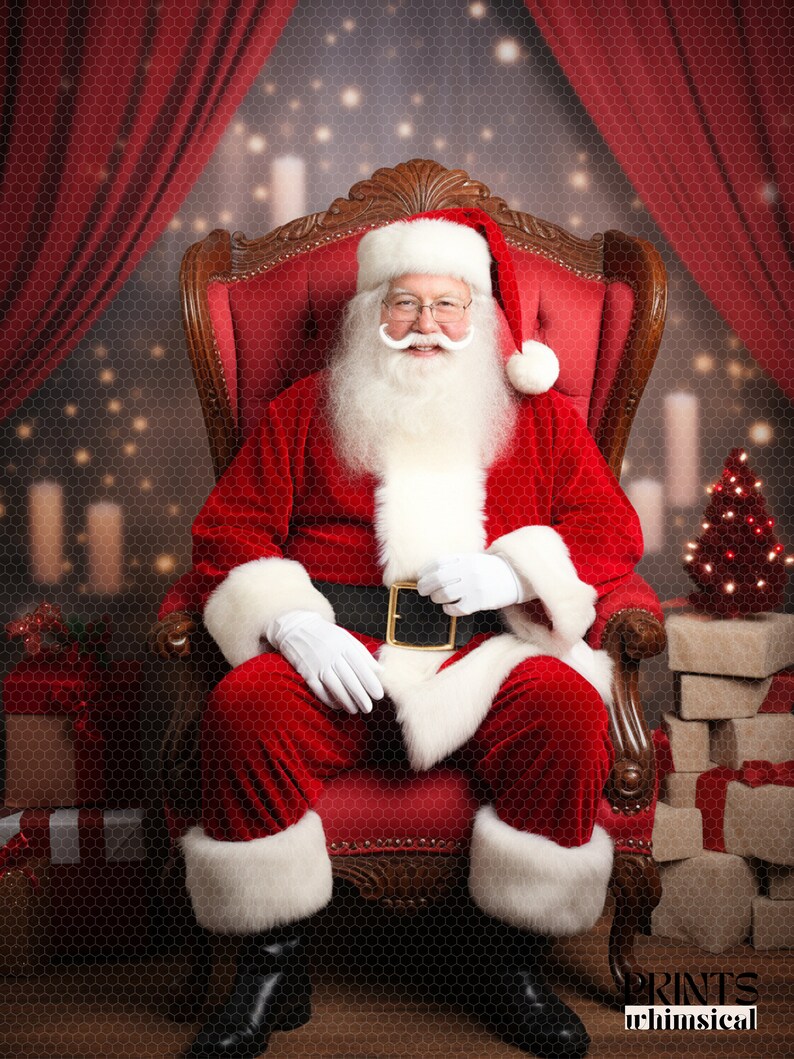 Girl/boy/pet Christmas Digital Backdrop Santa Claus Photoshoot Santa ...
