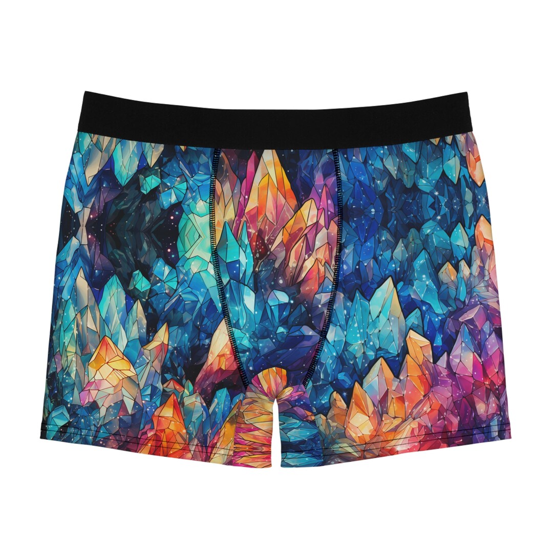 Dazzling Digital Colored Stones Men's Boxer Wonderland-inspired Vibrant ...