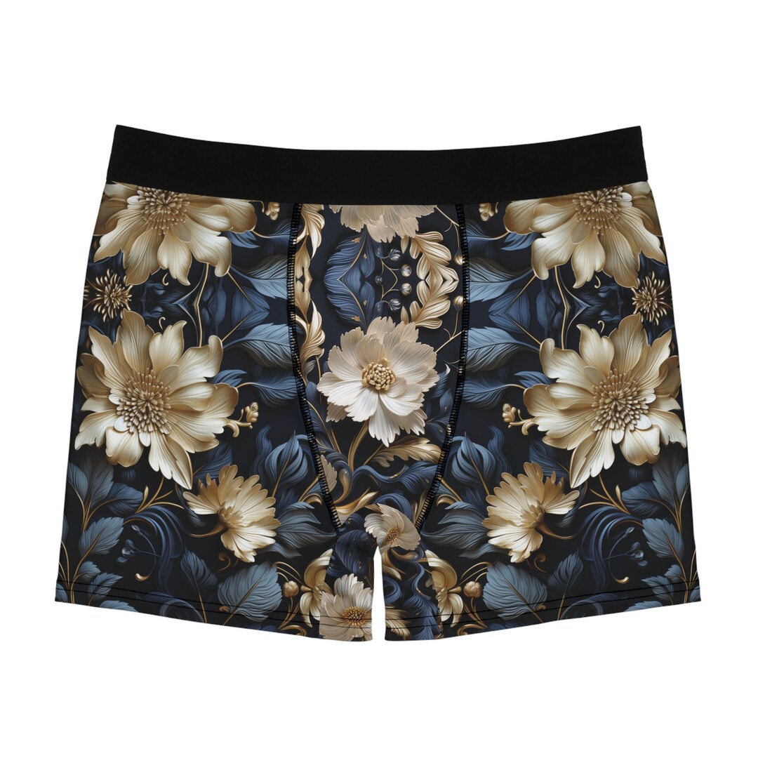 Stylish Floral Pattern Men's Boxer Briefs Premium Floral - Etsy