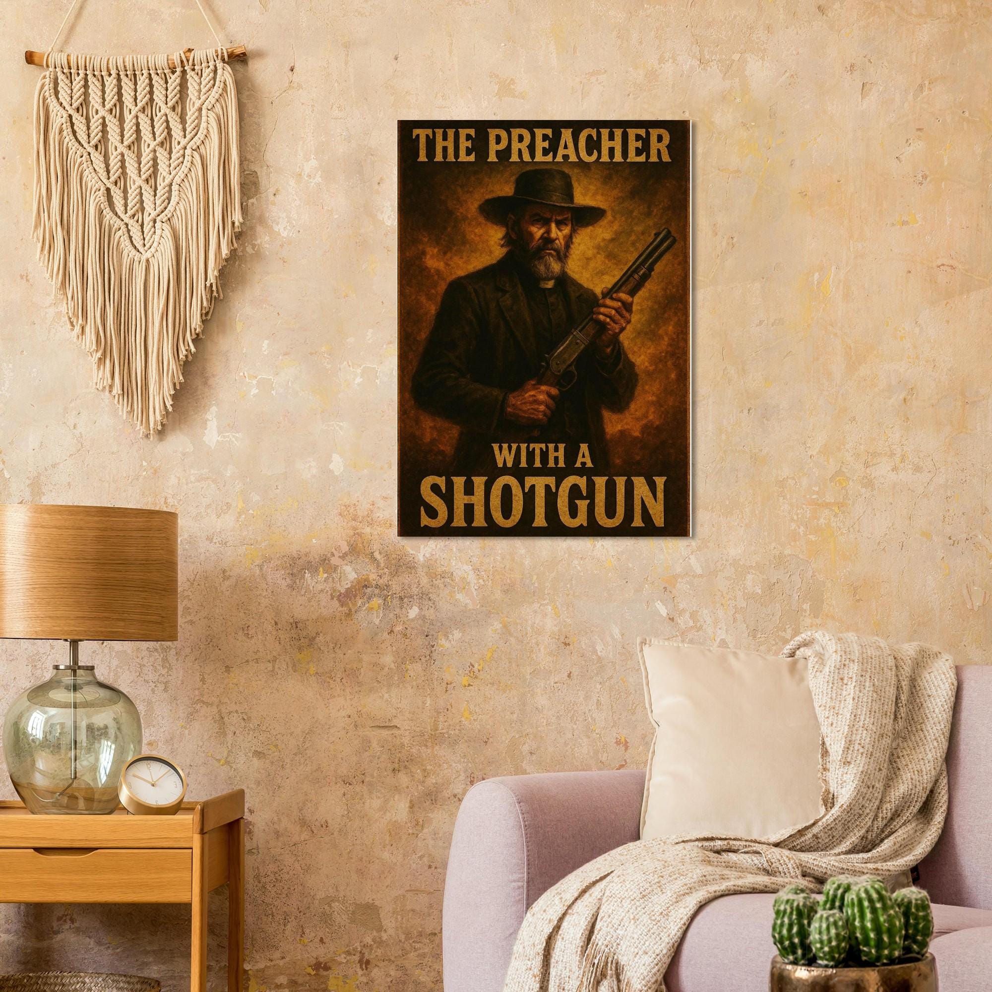 Wild Wild West Preacher Poster - Cinematic Shotgun Art Print - Perfect ...
