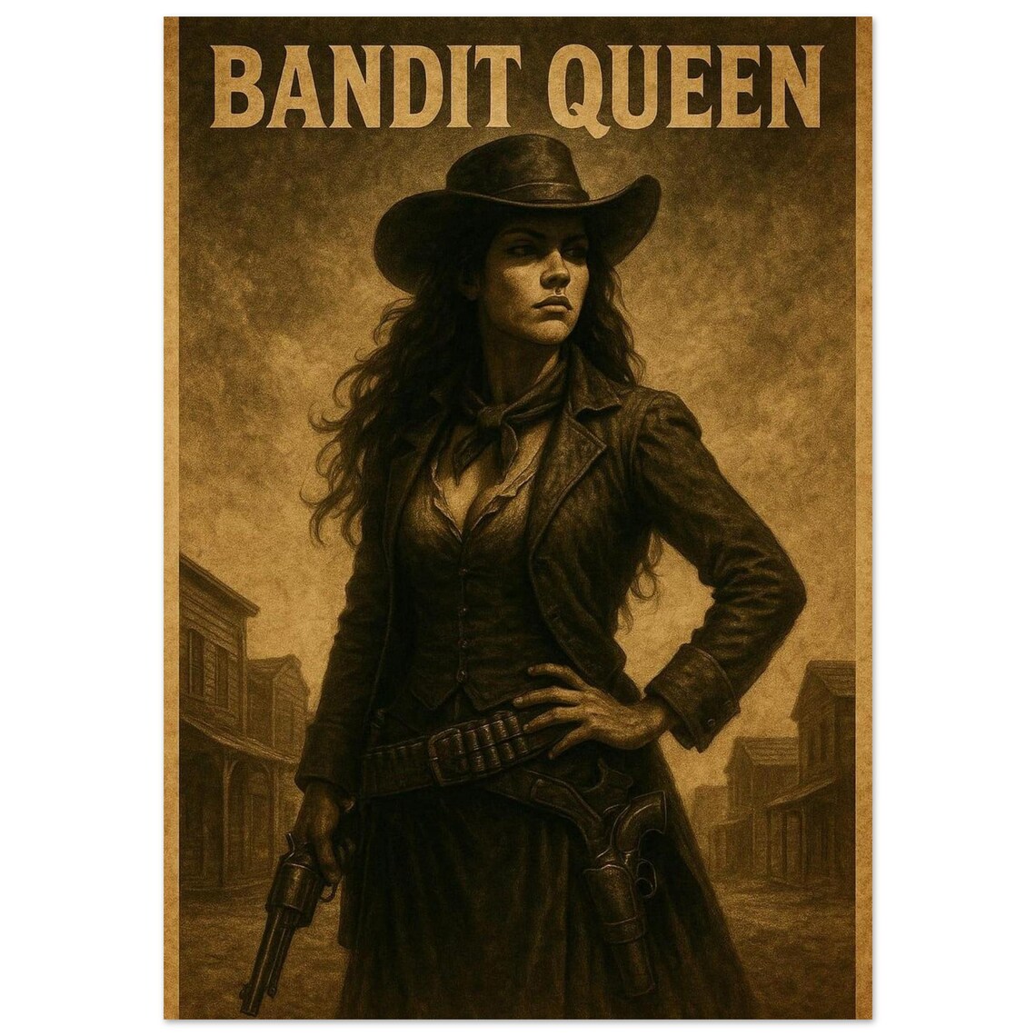 Cinematic Bandit Queen Poster – Western Art, Semi-glossy Finish ...