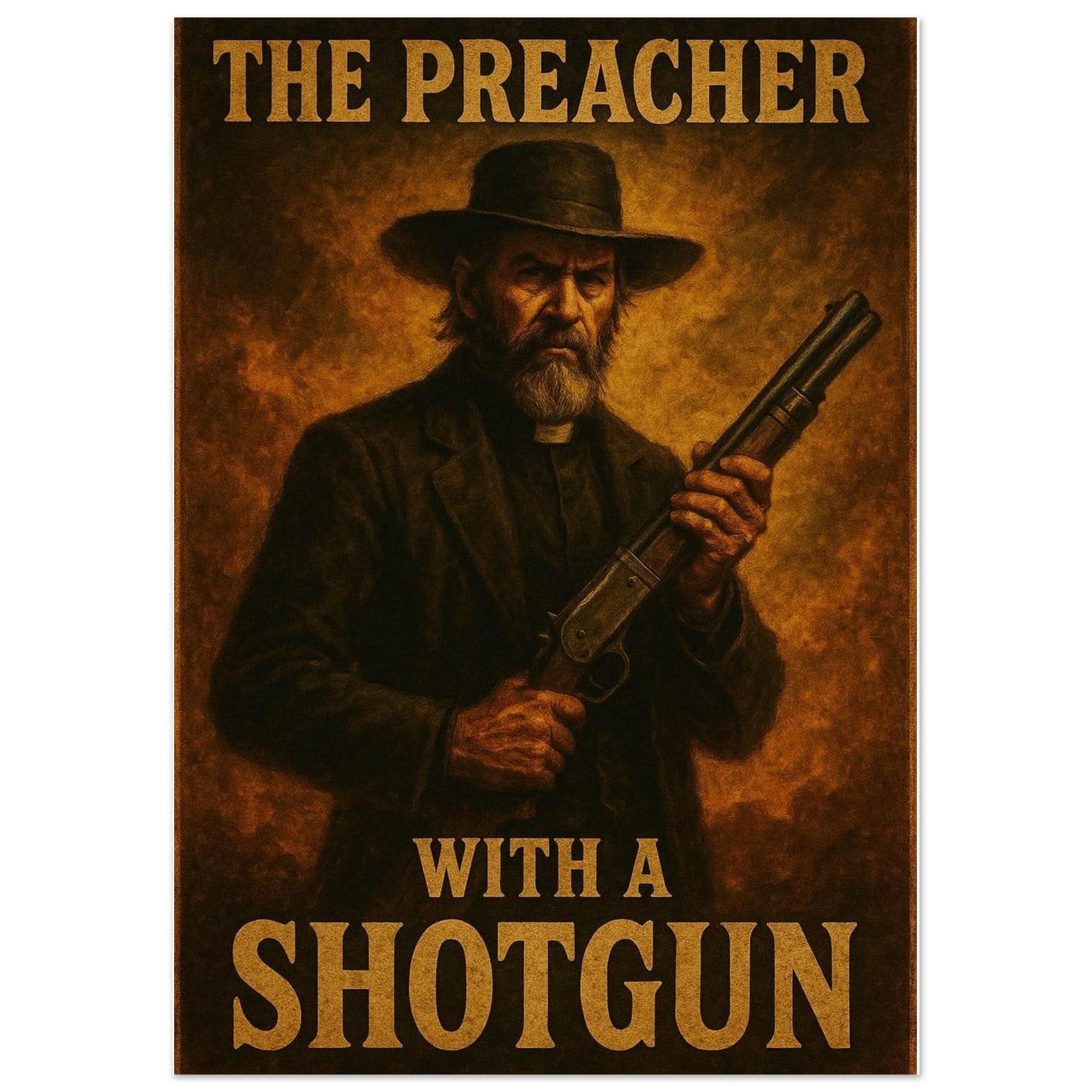 Wild Wild West Preacher Poster - Cinematic Shotgun Art Print - Perfect ...
