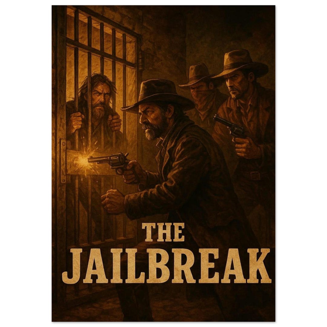 Cinematic Jailbreak Scene Poster - Wild Wild West Art Print - Vintage ...