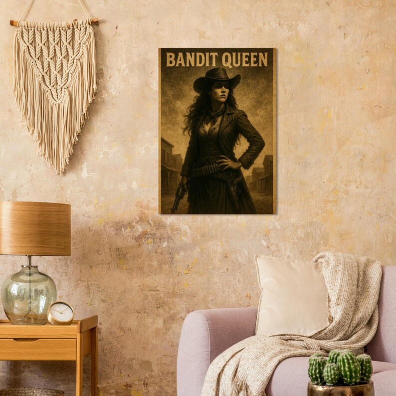 Cinematic Bandit Queen Poster – Western Art, Semi-glossy Finish ...