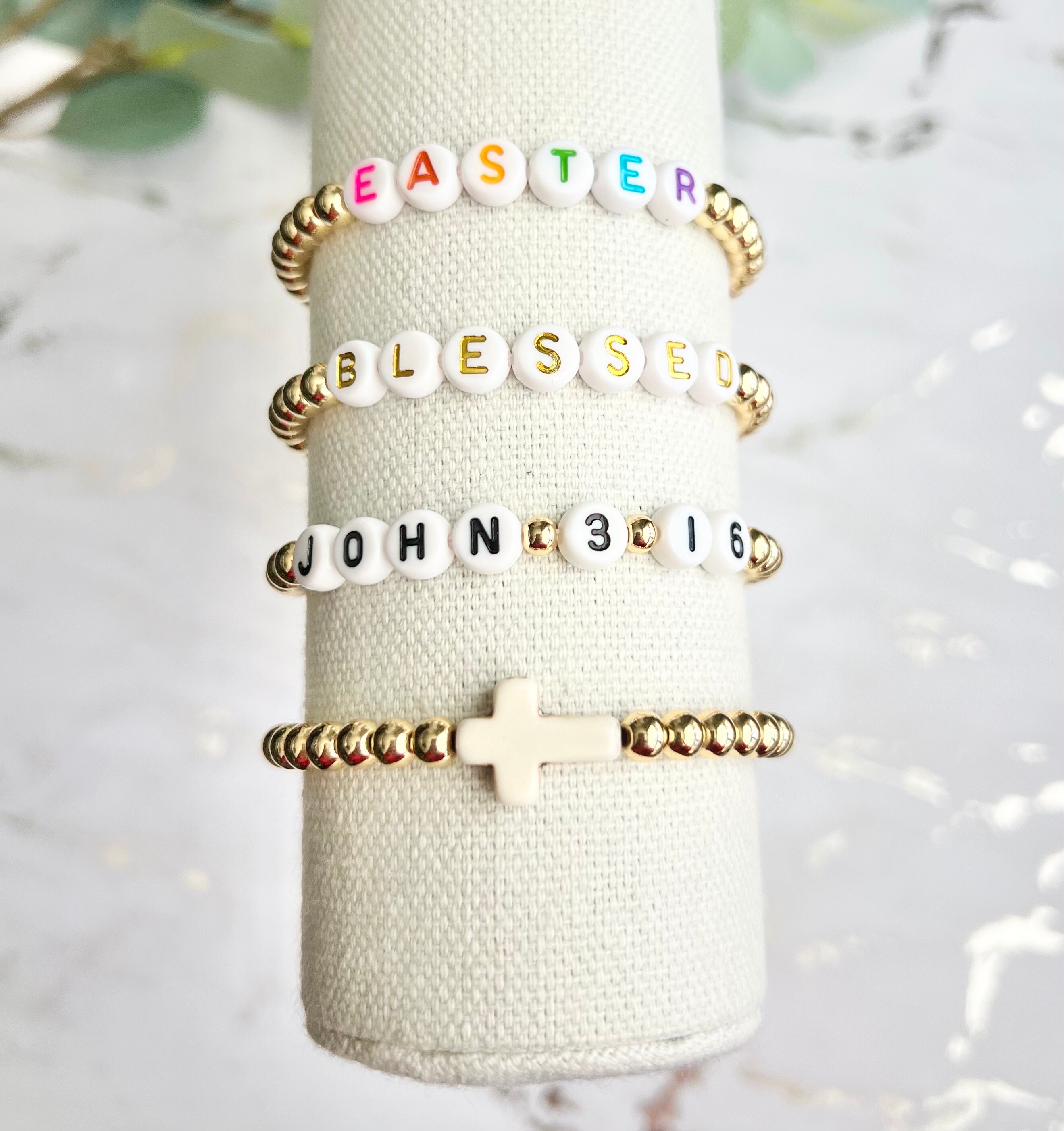 Easter Bracelets for Women Easter Bracelets for Her Gold Beaded Custom ...