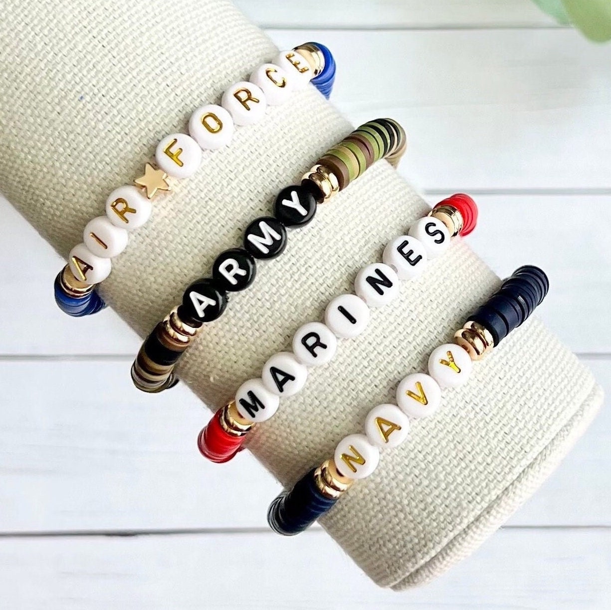 Military Heishi Bracelets for Women Air Force Army Marines Navy ...