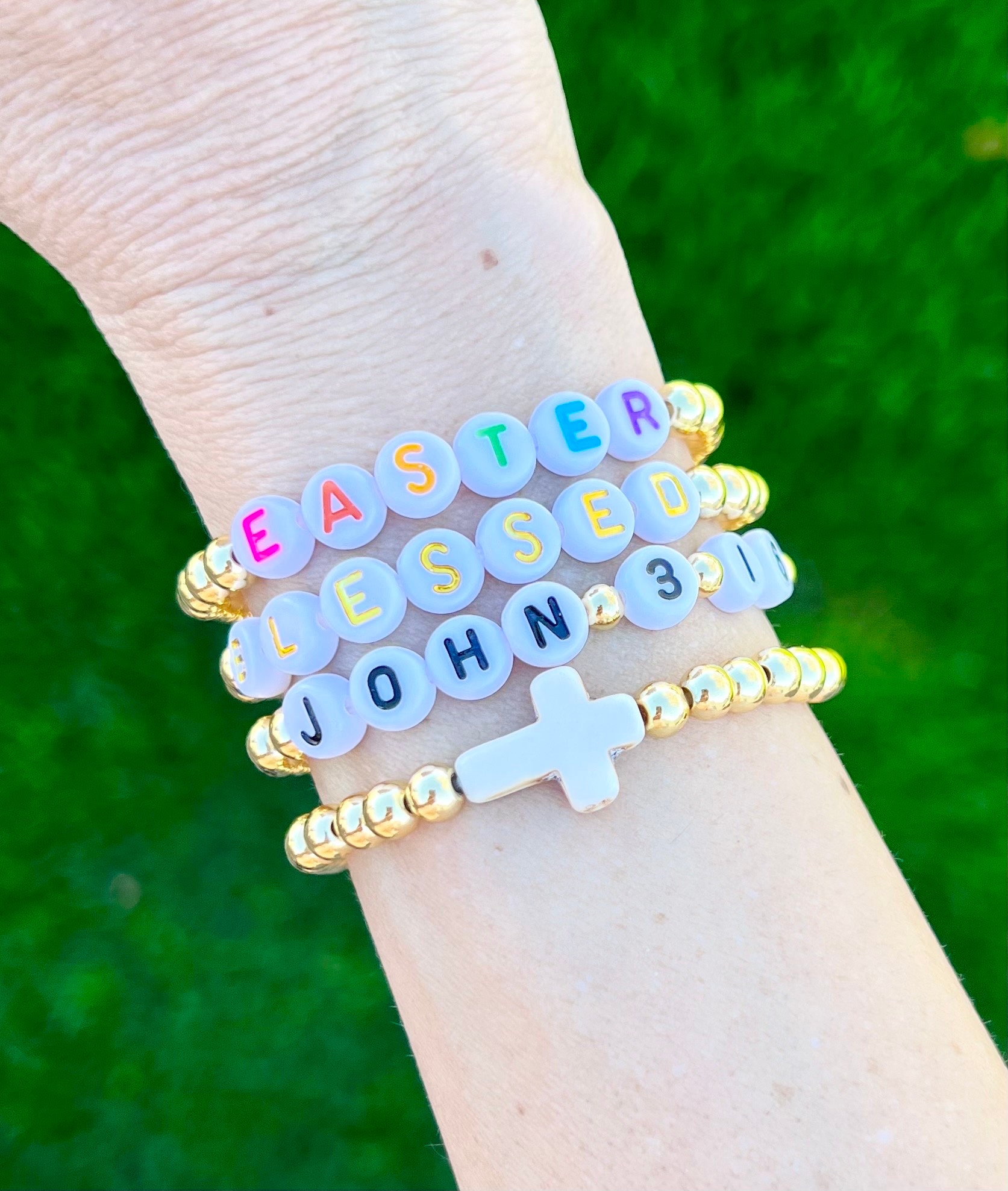 Easter Bracelets for Women Easter Bracelets for Her Gold Beaded Custom ...