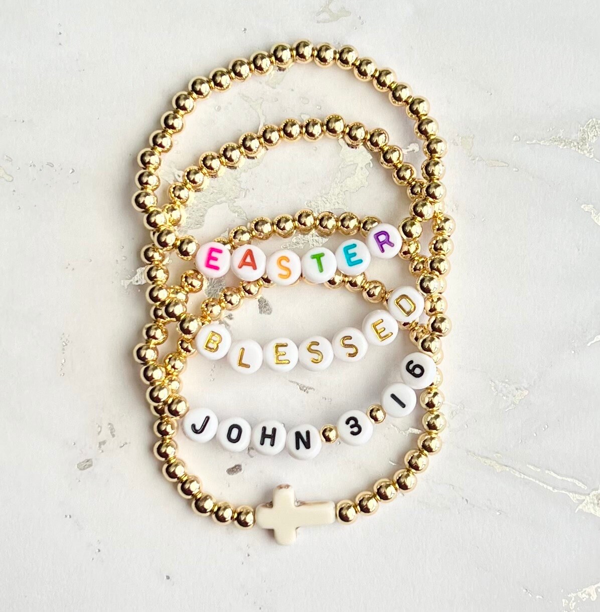 Easter Bracelets for Women Easter Bracelets for Her Gold Beaded Custom ...