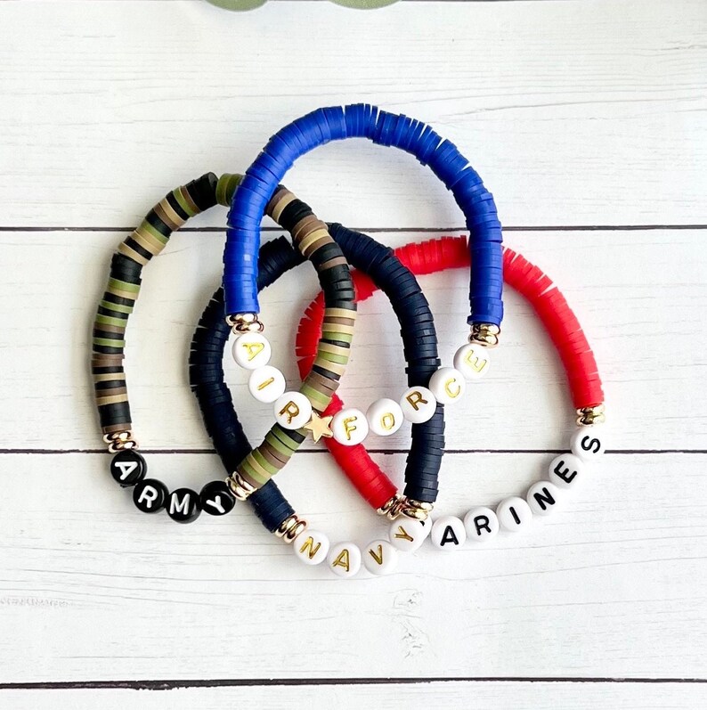 Military Heishi Bracelets for Women Air Force Army Marines Navy ...