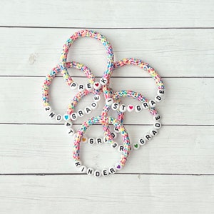 Back to School Bracelets for Kids Grade Level Bracelet for Girls First ...