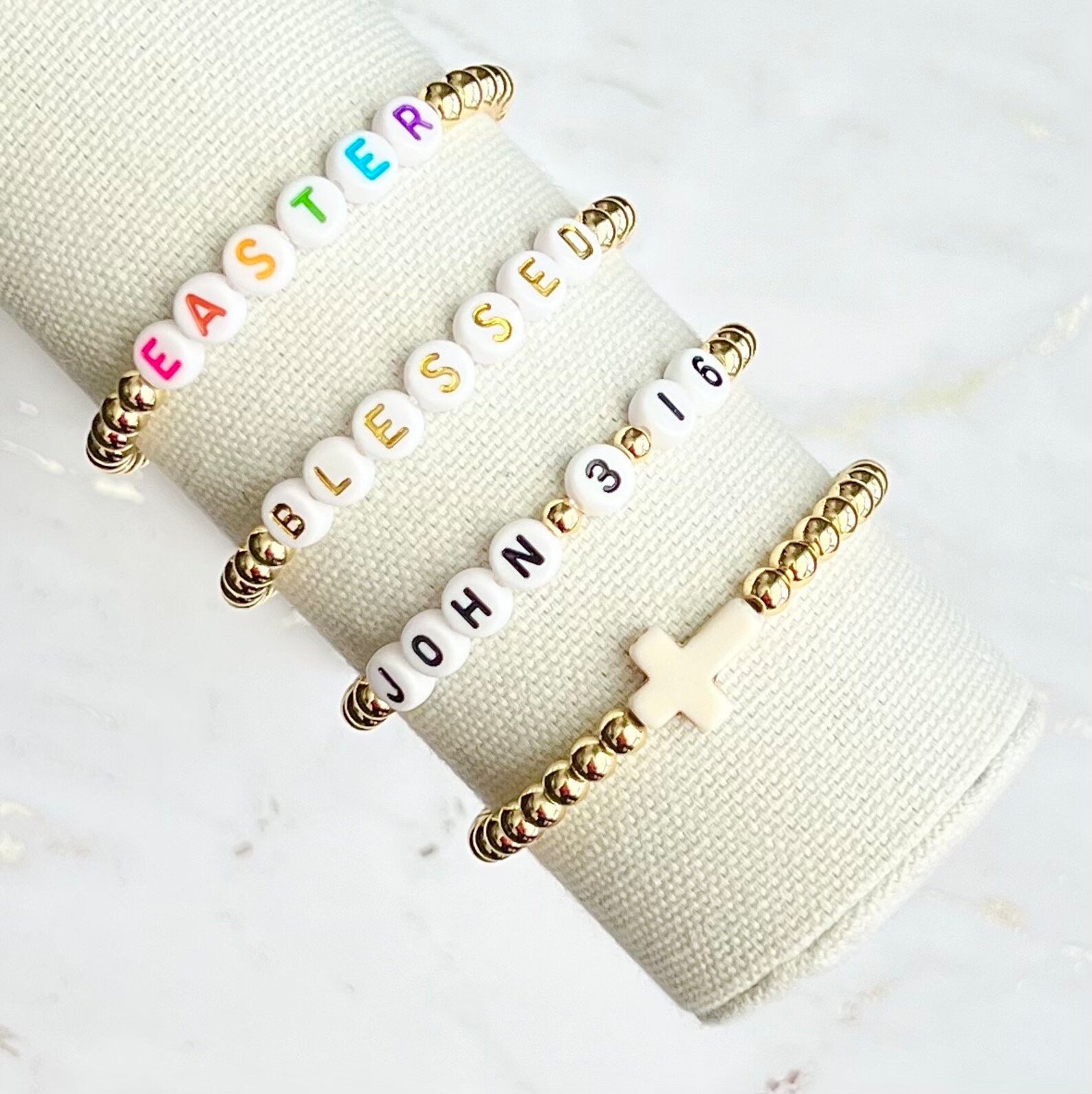 Easter Bracelets for Women Easter Bracelets for Her Gold Beaded Custom ...