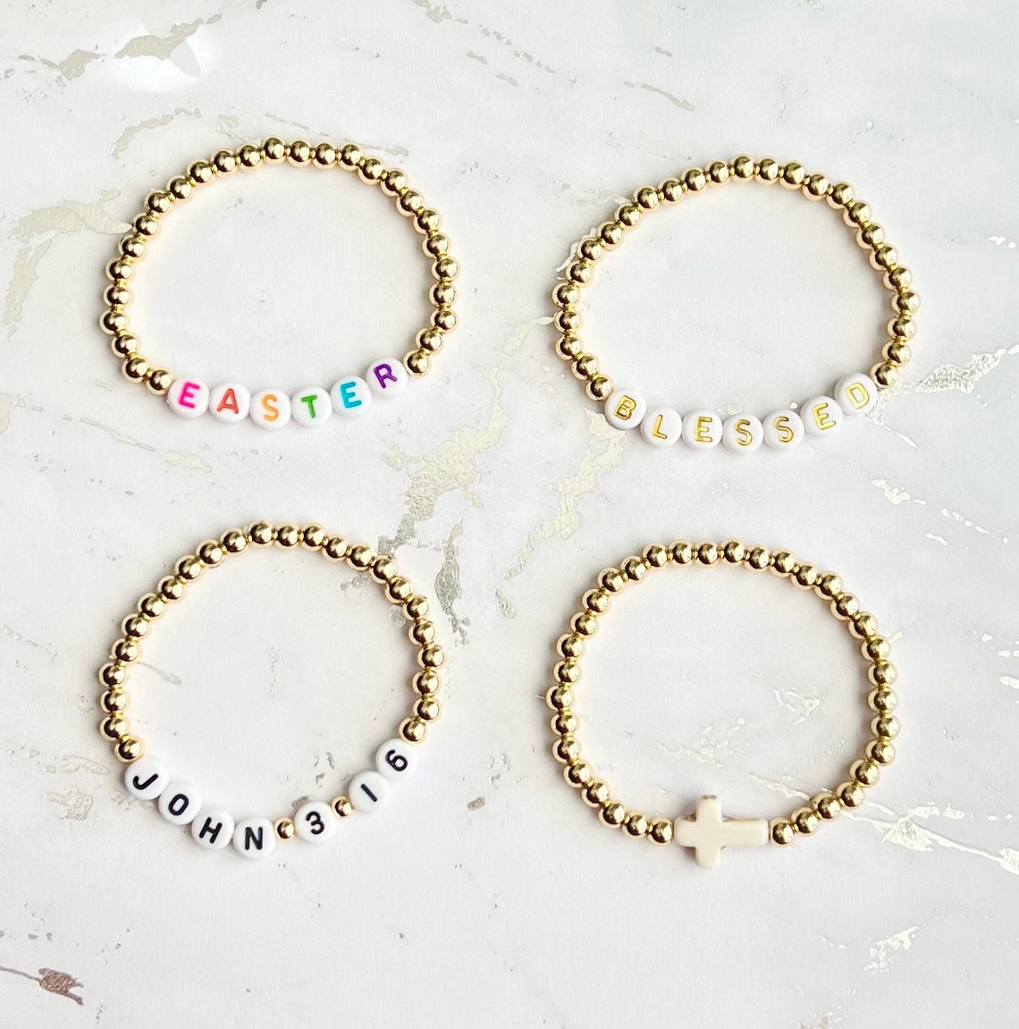 Easter Bracelets for Women Easter Bracelets for Her Gold Beaded Custom ...