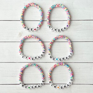 Back to School Bracelets for Kids Grade Level Bracelet for Girls First ...