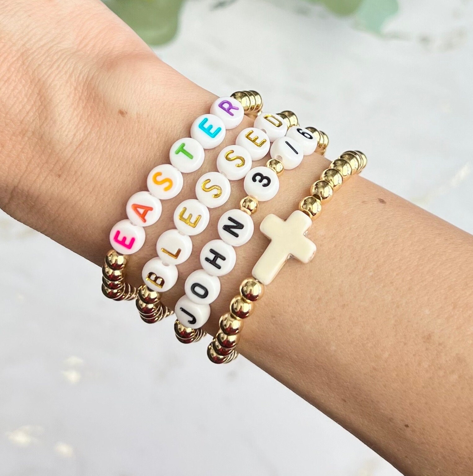 Easter Bracelets for Women Easter Bracelets for Her Gold Beaded Custom ...