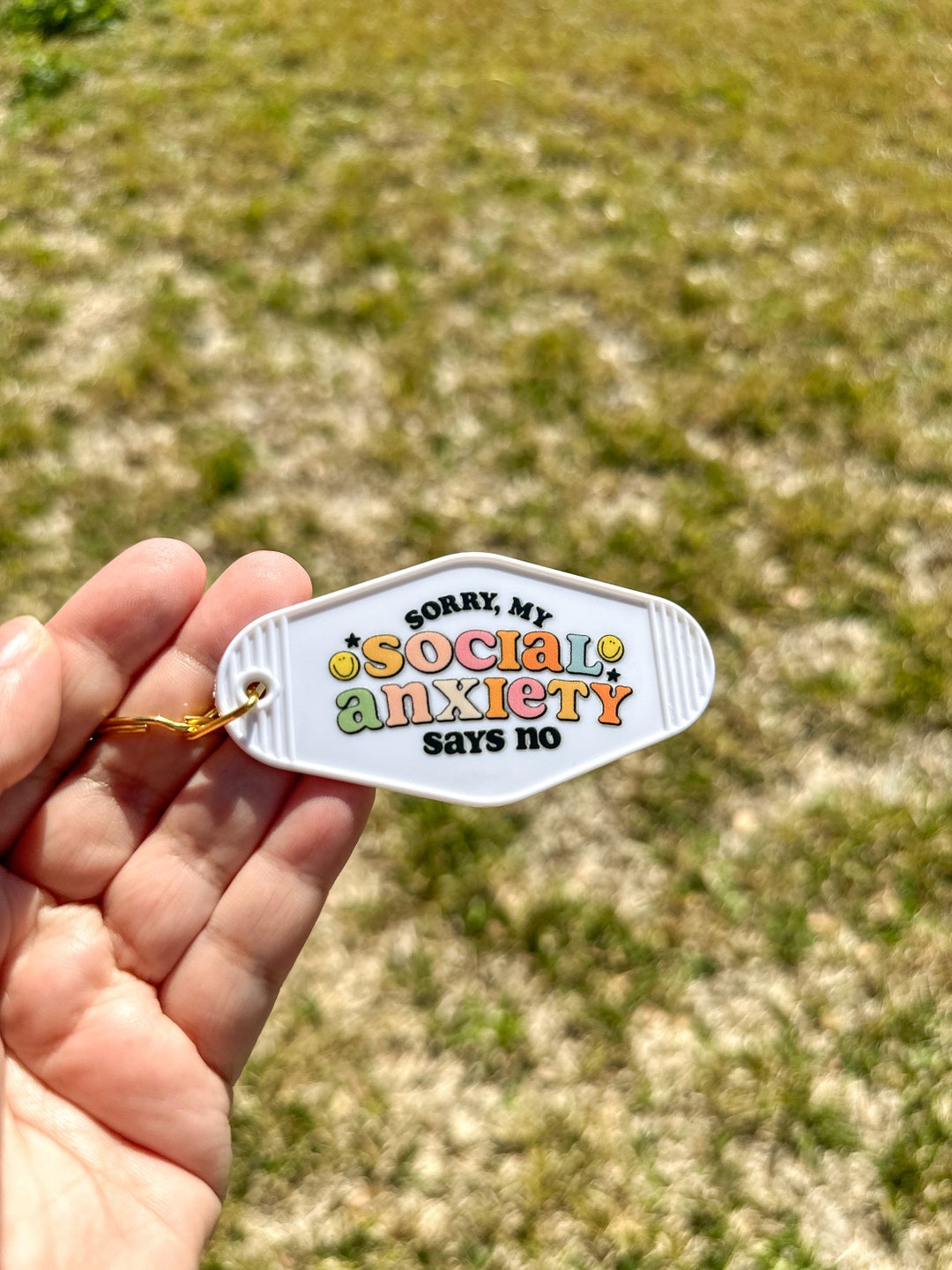 Sorry My Social Anxiety Says No Motel Keychain, Mental Health Funny ...