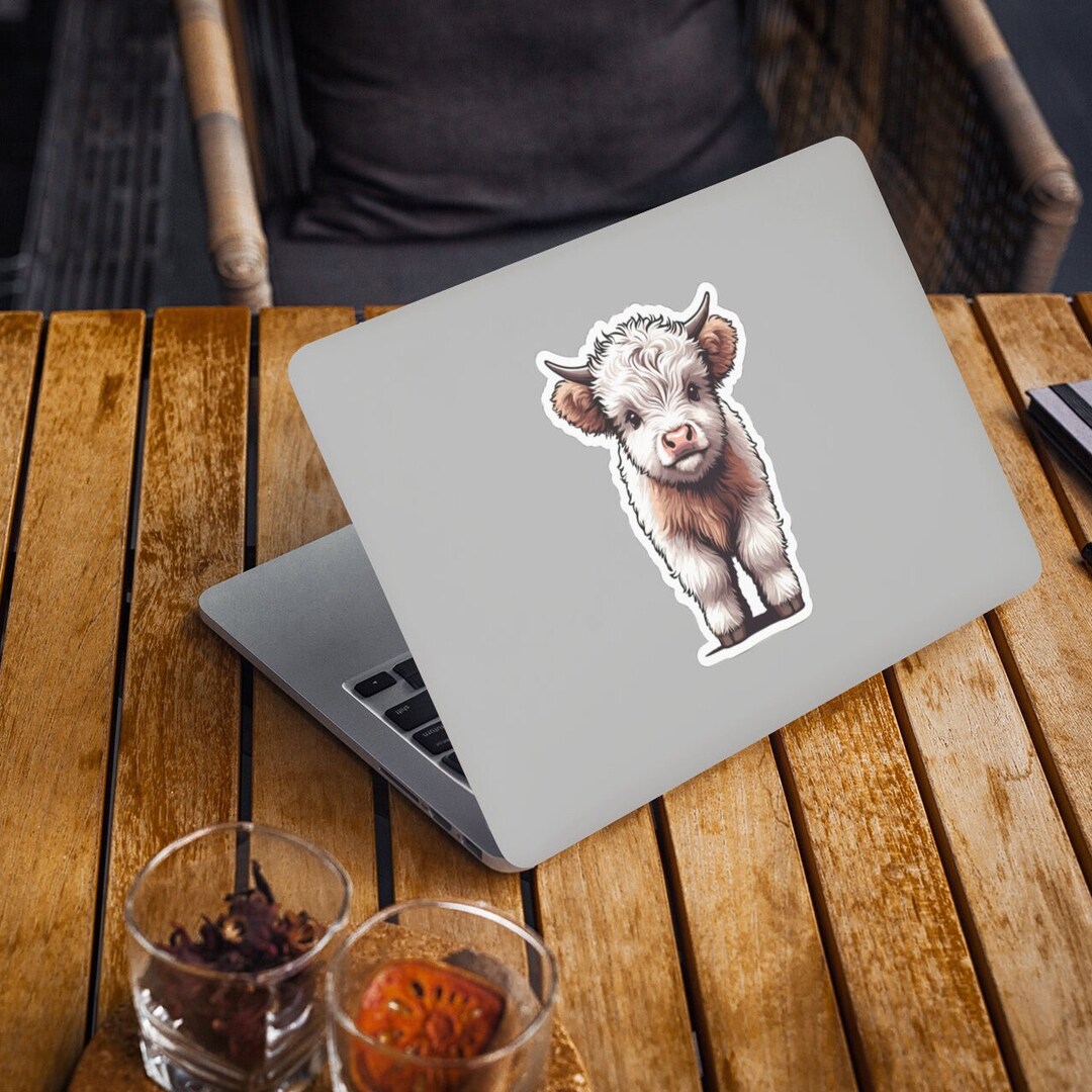 The Big Moo Sticker - Cute Cow Sticker, Highland Cow Sticker, Sticker ...