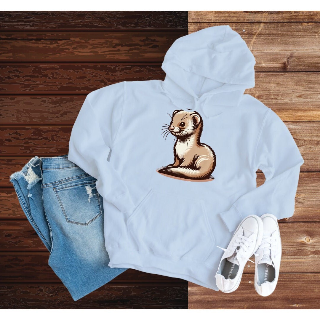 Mr. Whiskers the Weasel Hooded Sweatshirt Unisex - Weasel, Weasel Gift ...
