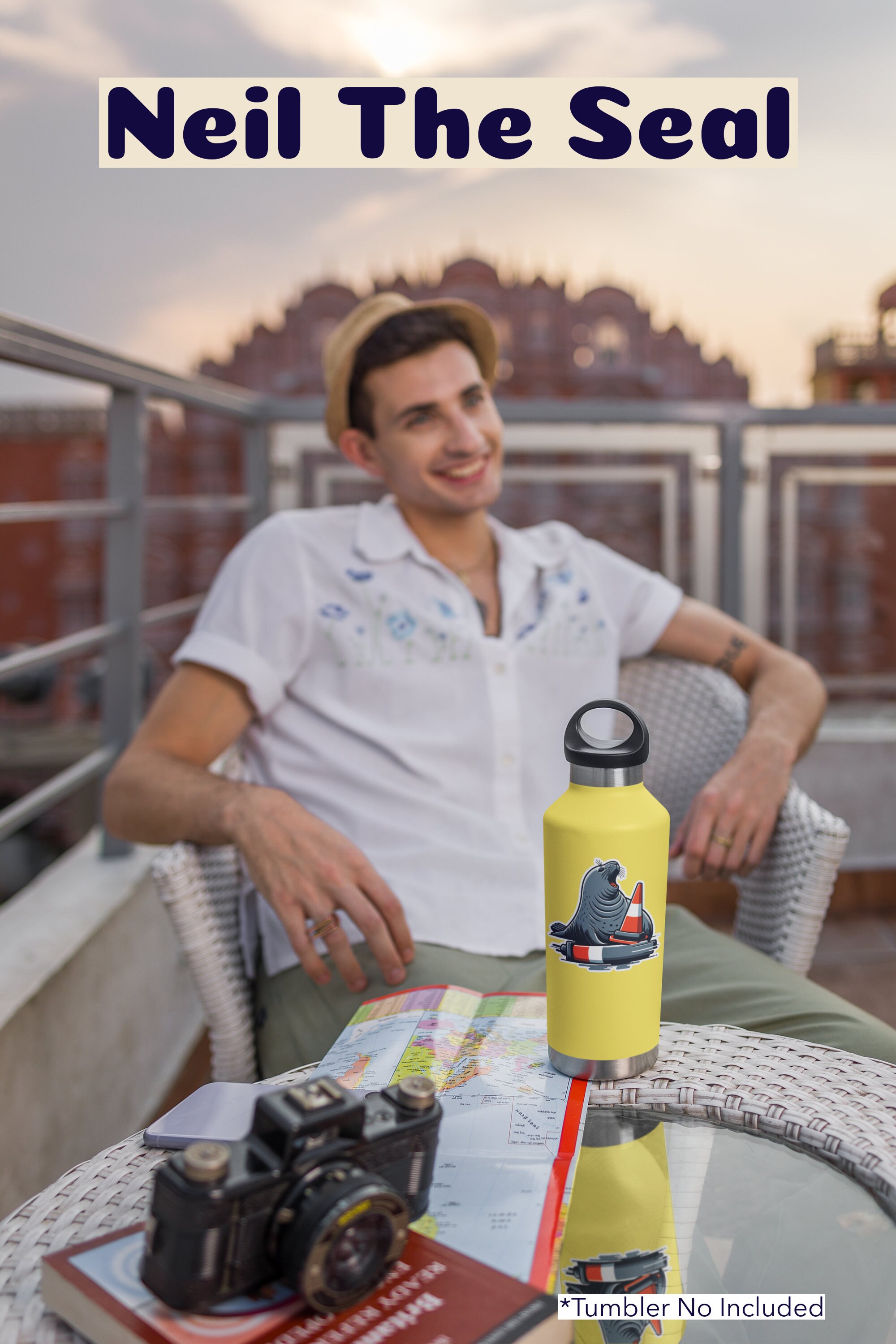 Neil the Seal Sticker - Waterproof Vinyl Satin, Elephant Seal Sticker ...