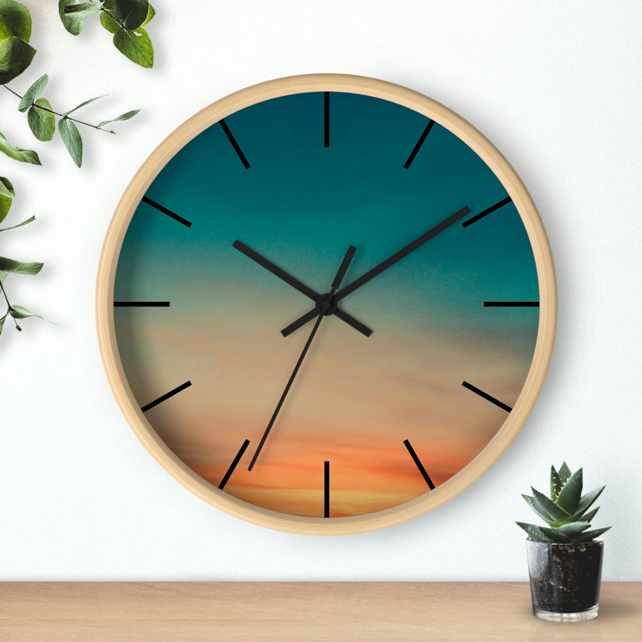 Golden Sunrise Wall Clock Unique Wall Clock Golden Sunrise - Etsy
