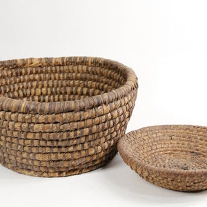 Antique French Basket | Hand-coiled Rye - Etsy