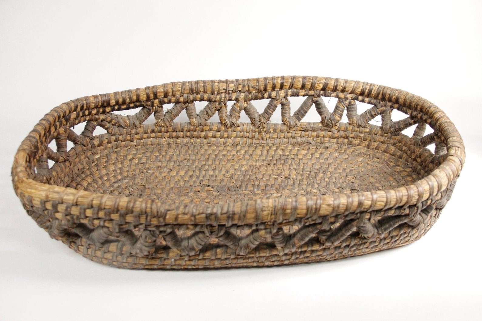 Antique French Basket | Large Coiled Rye - Etsy
