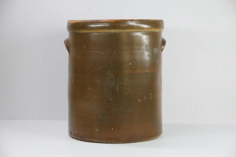 Antique Stoneware Crock | 5 Gallon Mocha Brown - Etsy