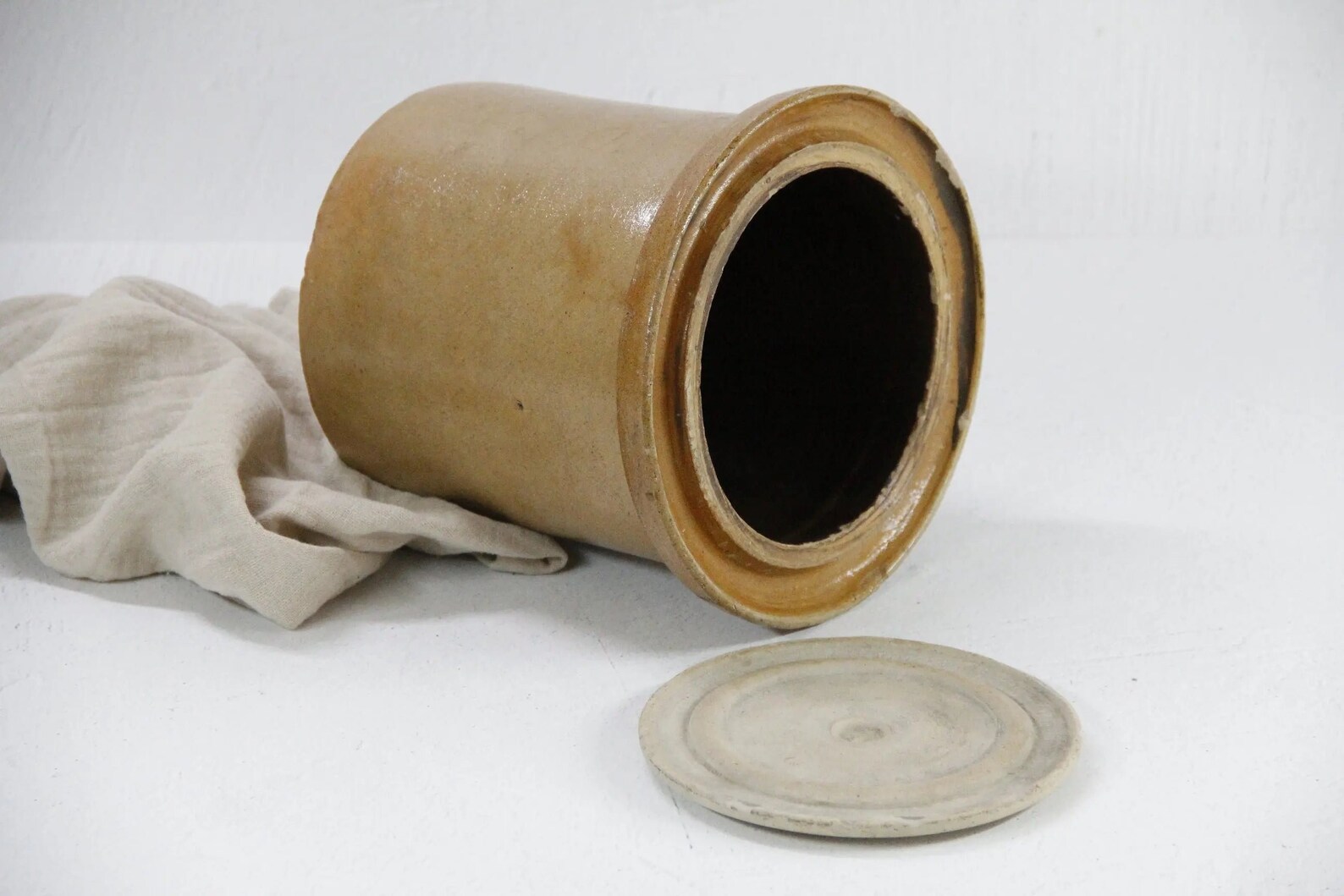 Antique Stoneware Crock | Rustic Crock With Lid - Etsy