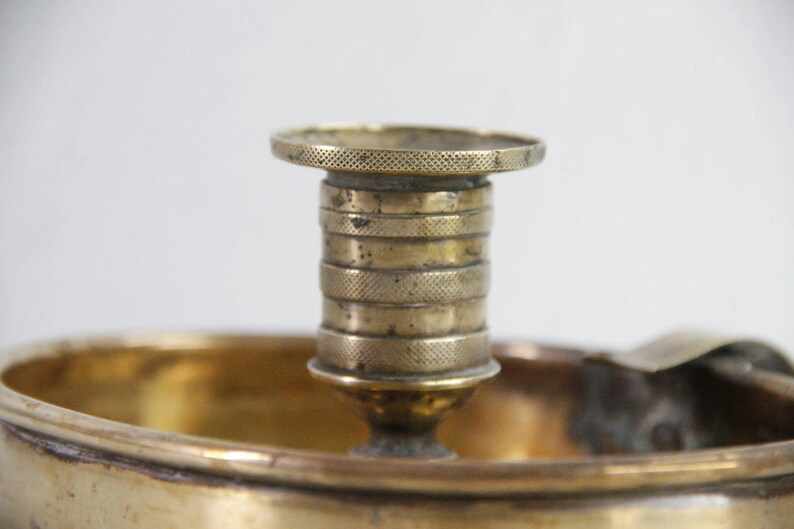 Antique Chamberstick | English Oval Brass Candle Holder - Etsy