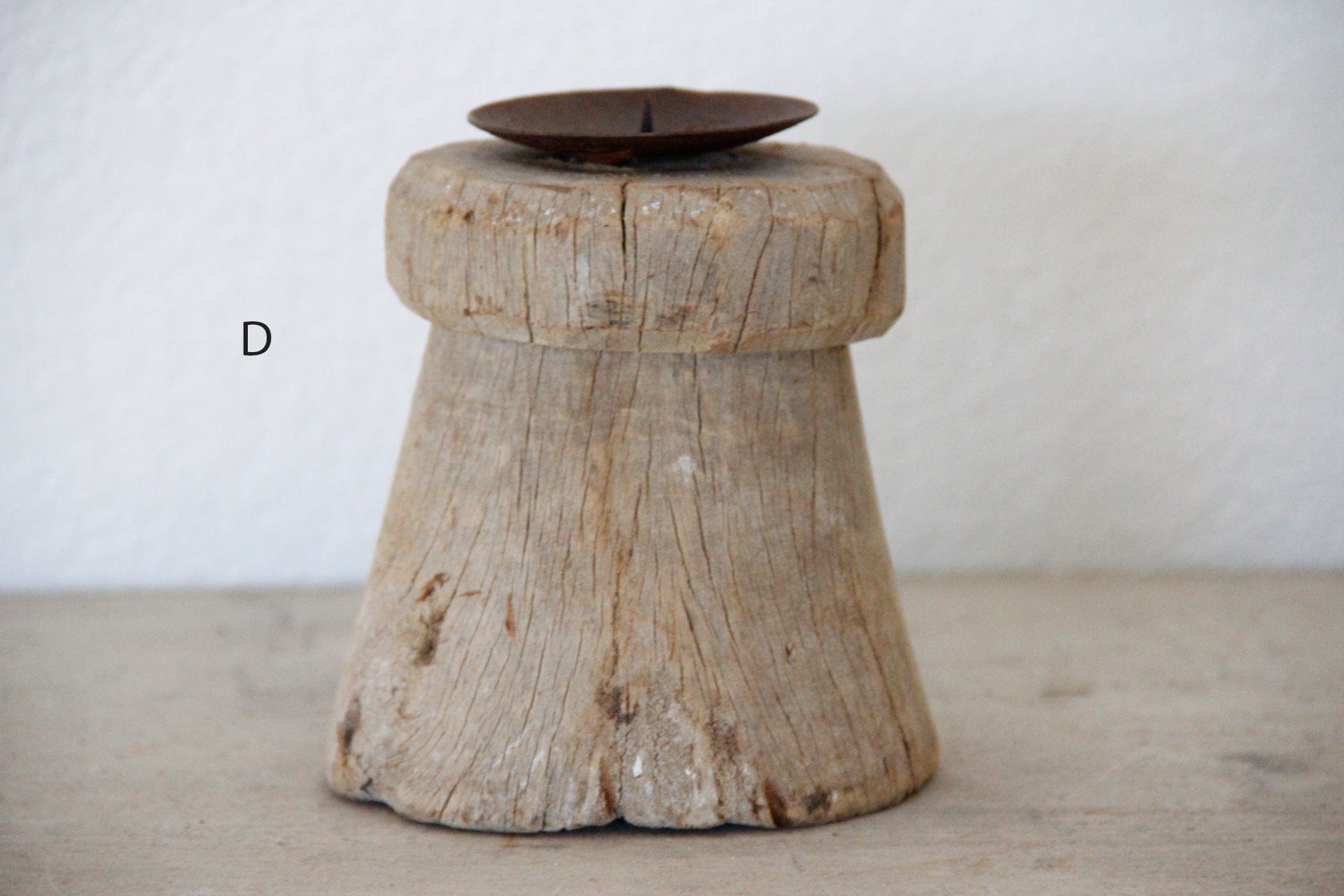 Antique Wood Candle Stand | Round Base - Etsy