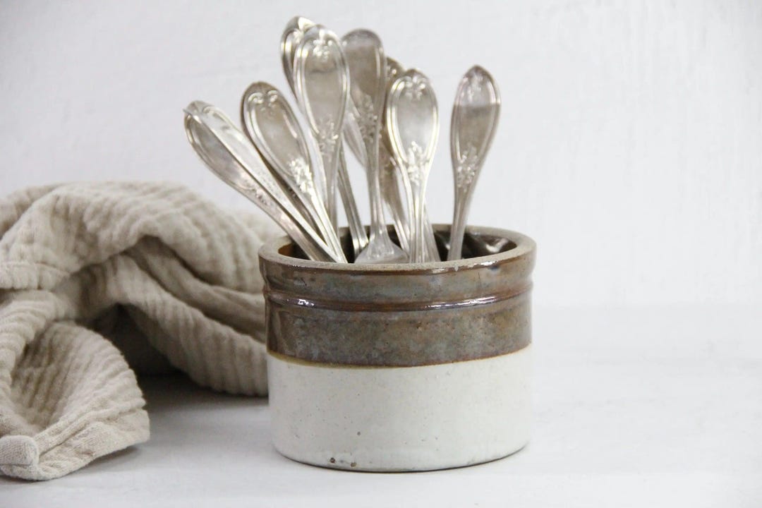 Small Stoneware Crock Antique | Antique Two Tone-dipped - Etsy