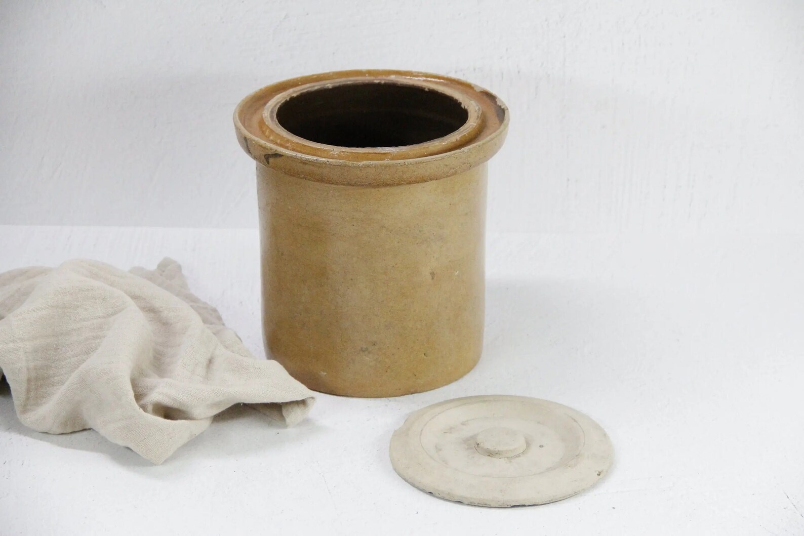 Antique Stoneware Crock | Rustic Crock With Lid - Etsy