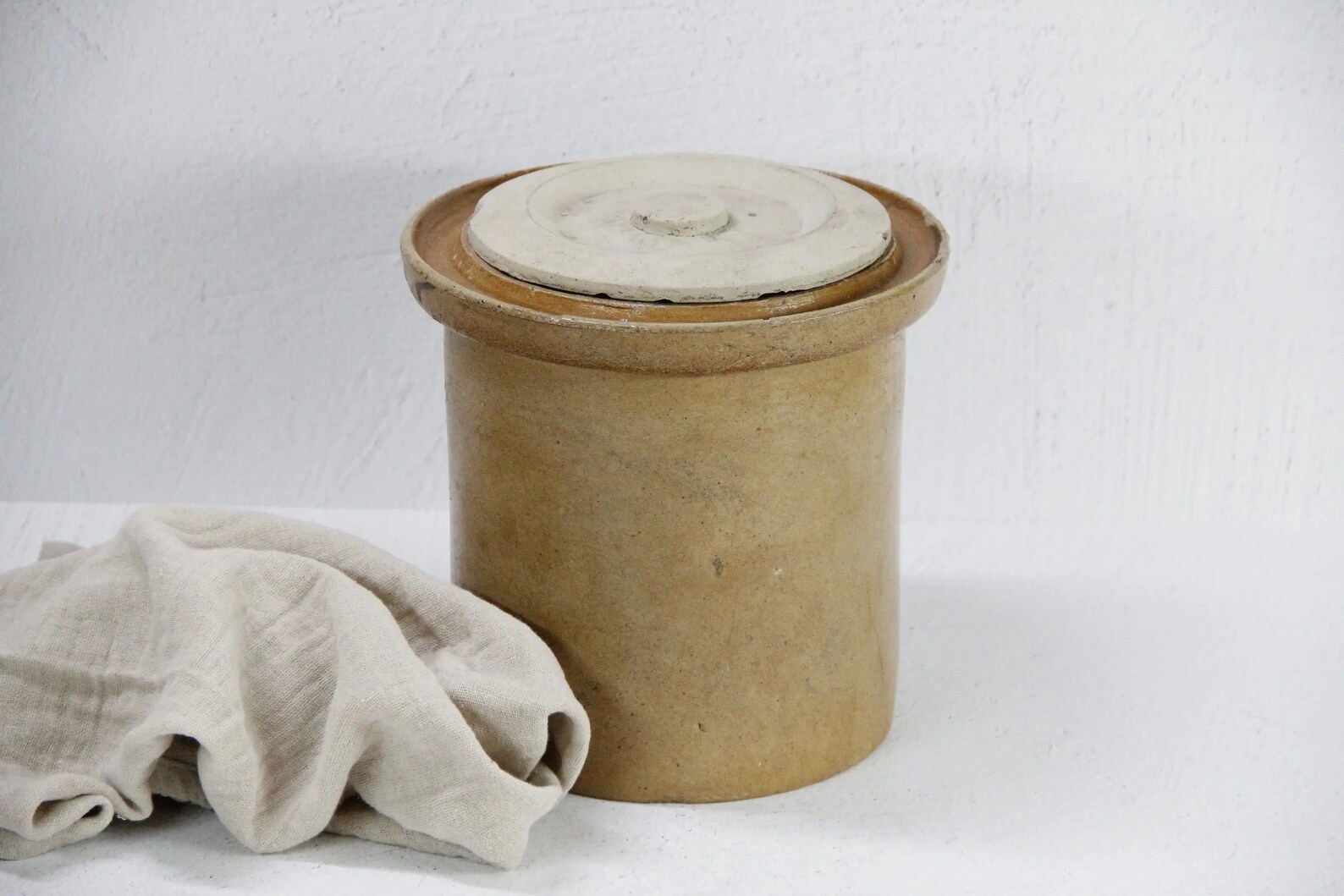 Antique Stoneware Crock | Rustic Crock With Lid - Etsy