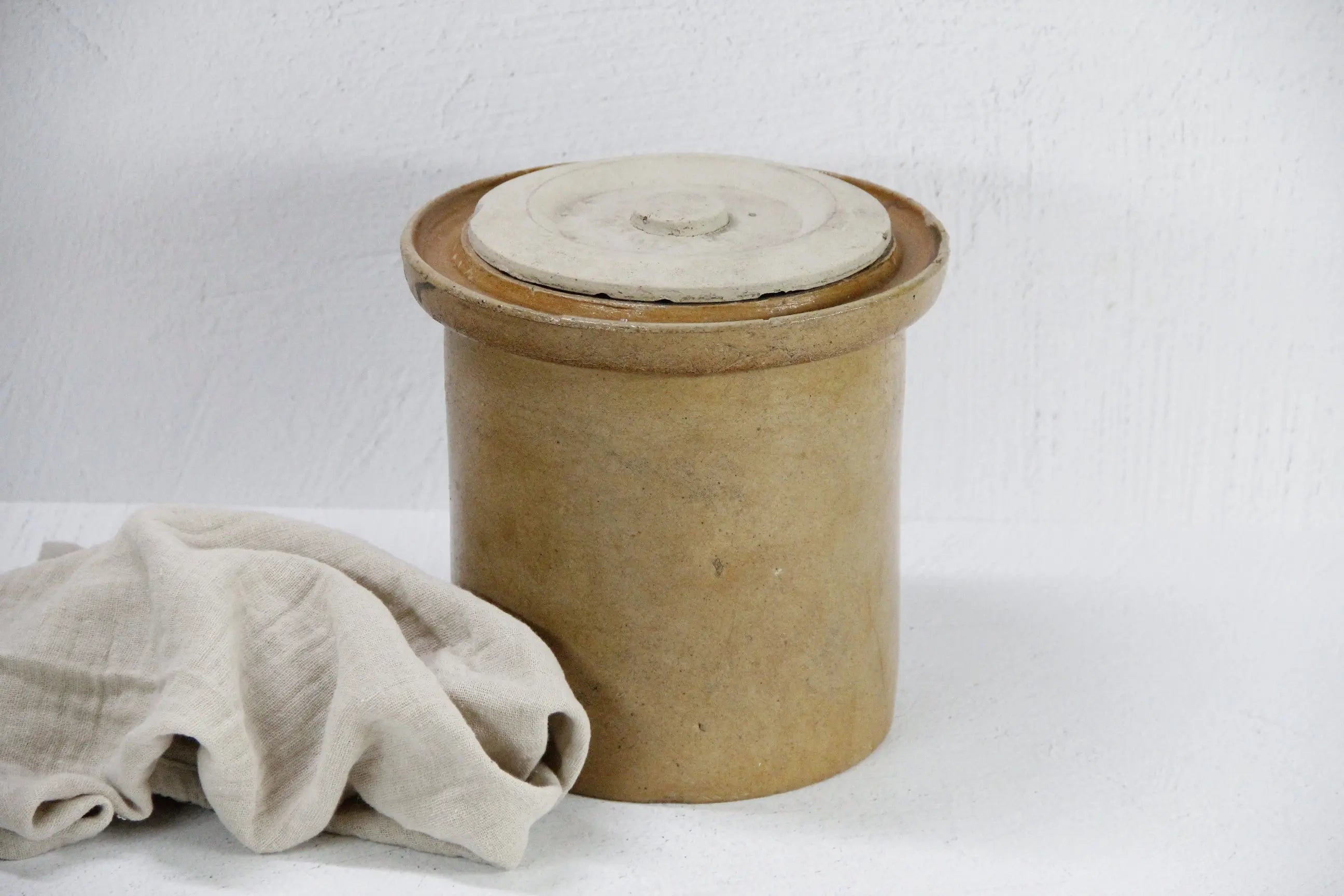 Antique Stoneware Crock | Rustic Crock With Lid - Etsy