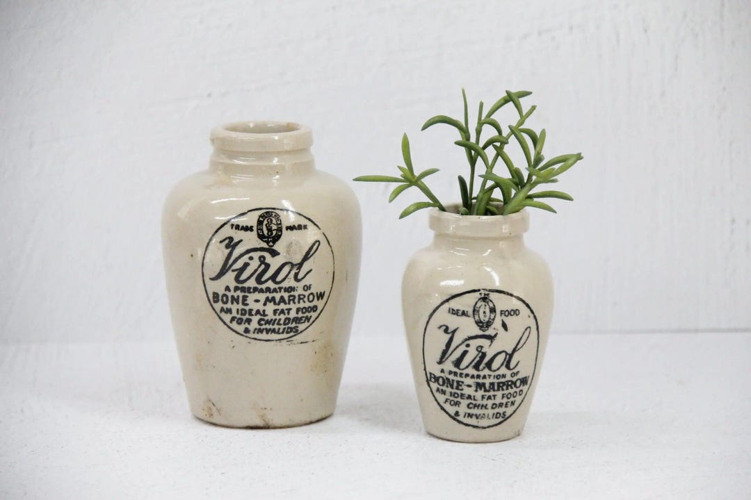Antique Stoneware Jar | Virol Bone Marrow Pot-assorted - Etsy