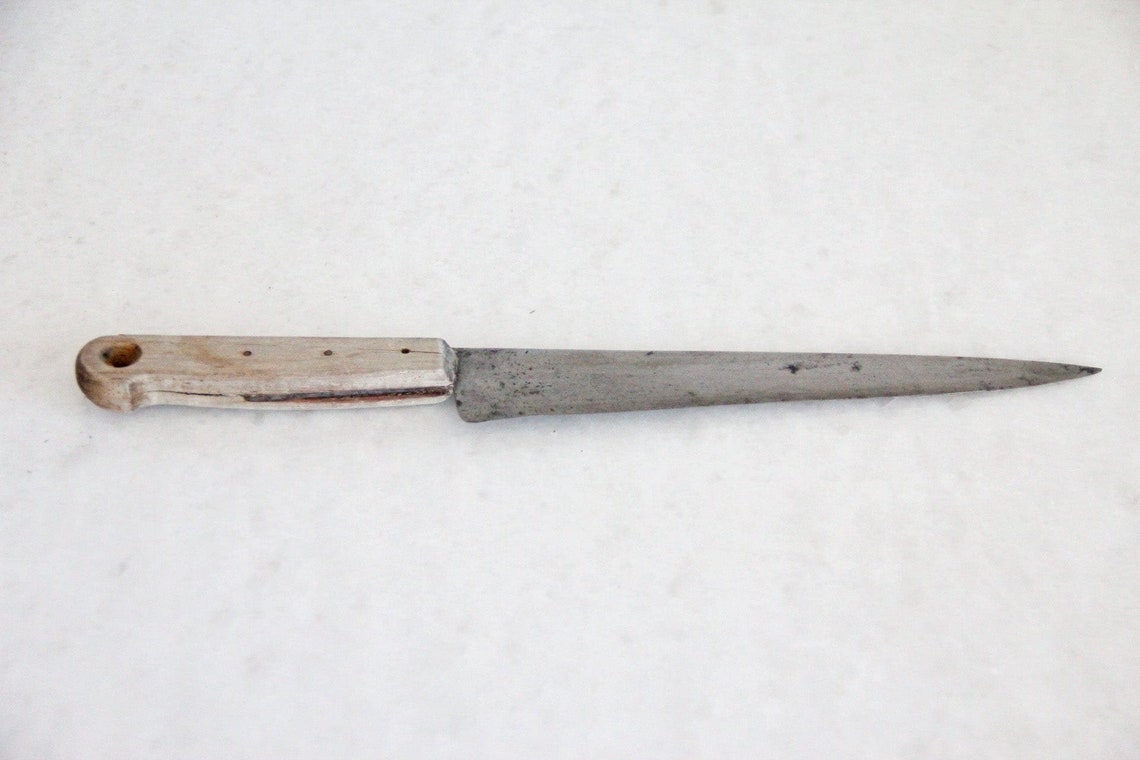 Antique Chef's Knife L'etoile France | Carbon Steel & Wood - Etsy