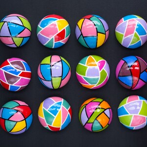 PACKS Colored Wooden Hemispheres, Hand Painted and Coated With Epoxy ...