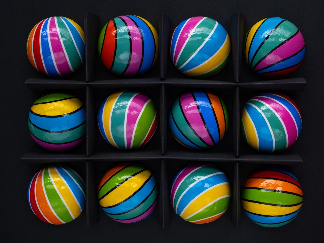 PACKS Colored Wooden Hemispheres,hand Painted and Coated With Epoxy ...