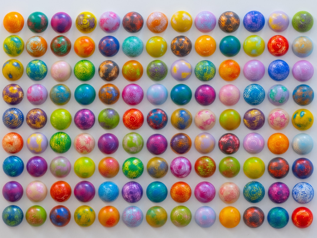 Hand-painted Hemisphere Wall Sculpture | Modern 3D Geometric Art - Etsy