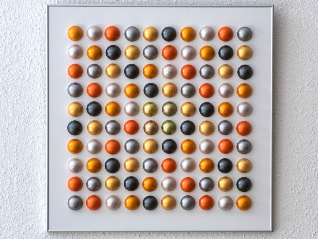 3D Pixel Wall Art | Modern Metallic Hemisphere Sculpture - Etsy