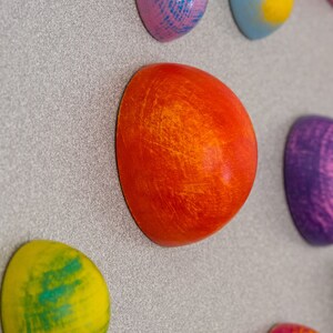 Packaging of Colored Hemispheres, Hand-painted and Varnished. Attaches ...