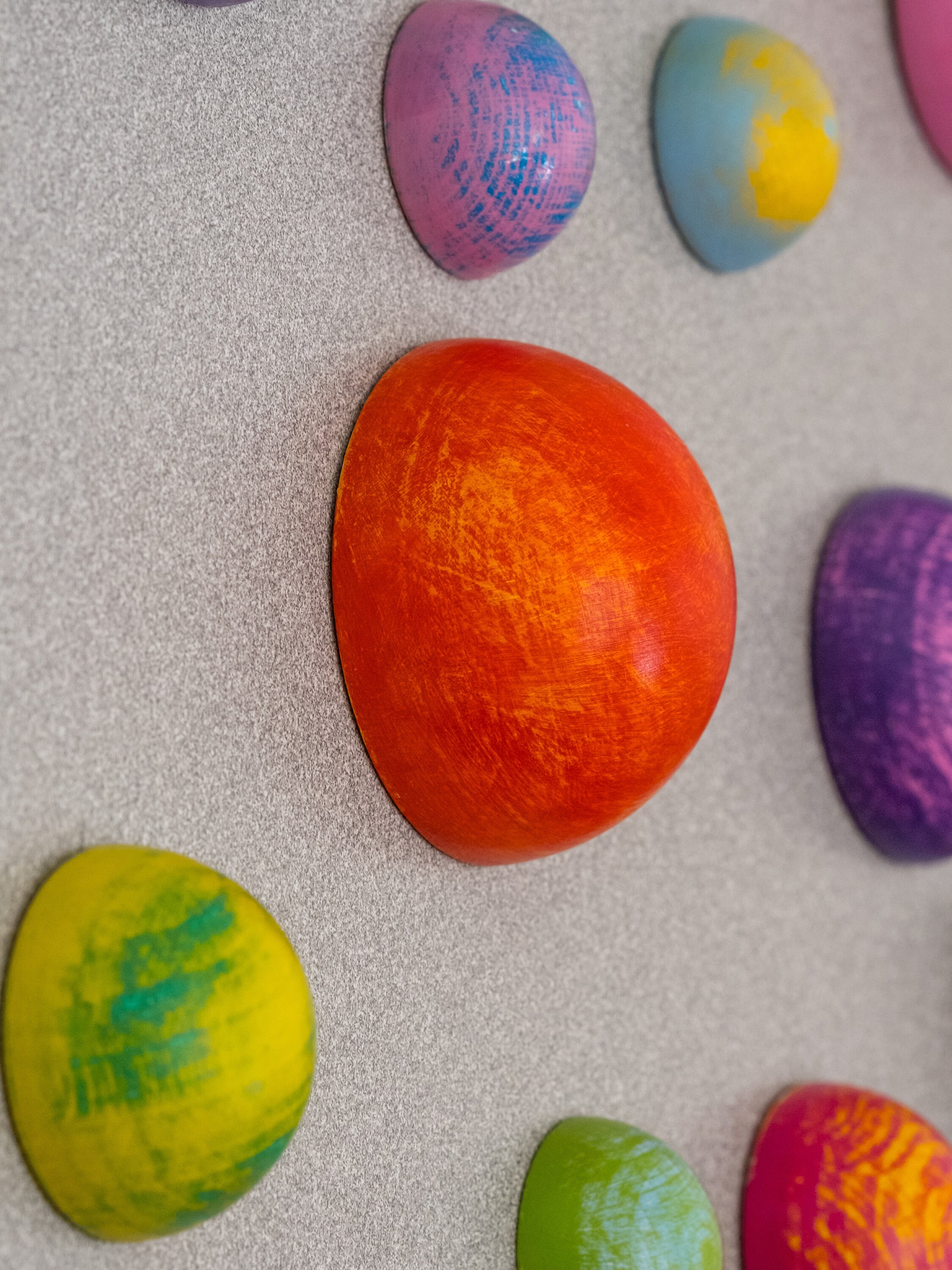 Packaging of Colored Hemispheres, Hand-painted and Varnished. Attaches ...