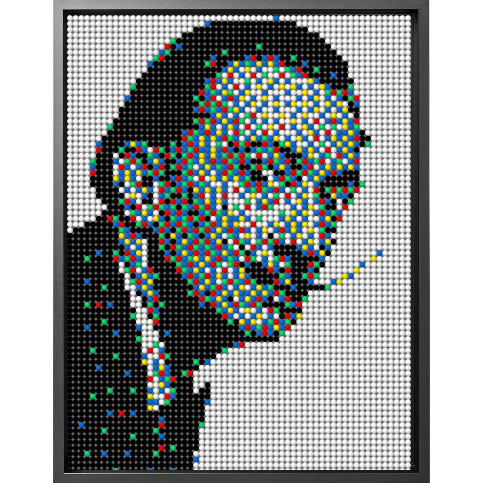 Wooden Pixel Art Portrait | Dalí-inspired Surreal Mosaic | Colorful ...