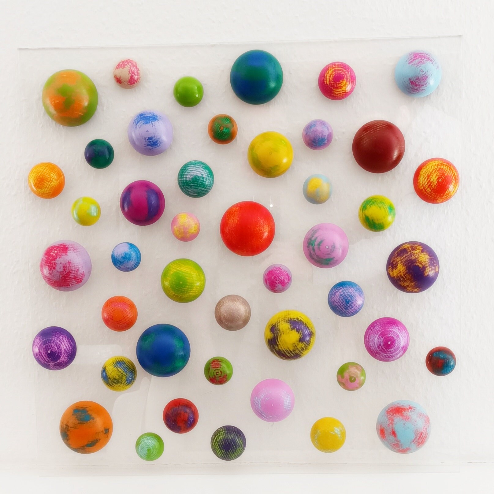 Packaging of Colored Hemispheres, Hand-painted and Varnished. Attaches ...