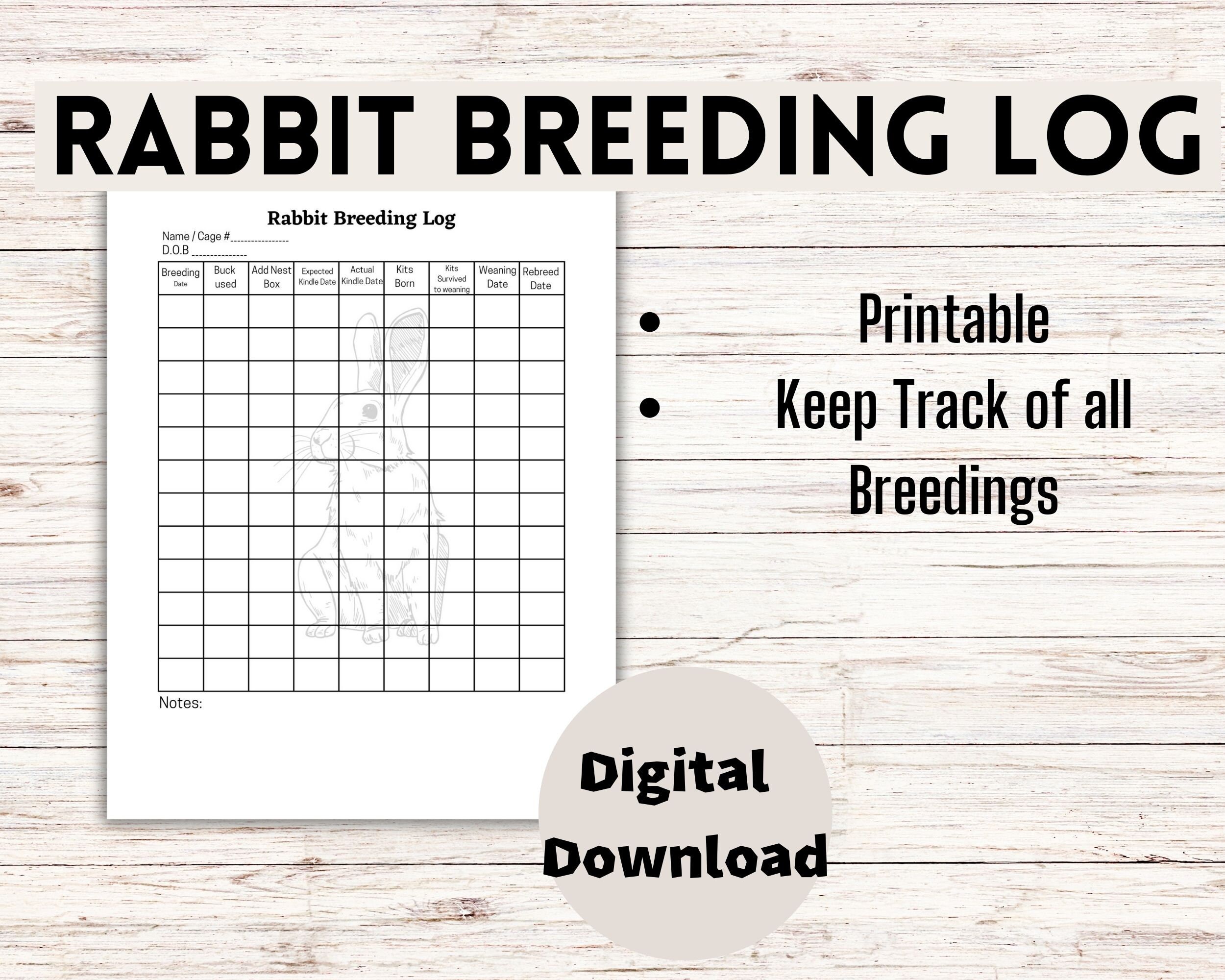 Rabbit Breeding Log for Your Homestead - Etsy