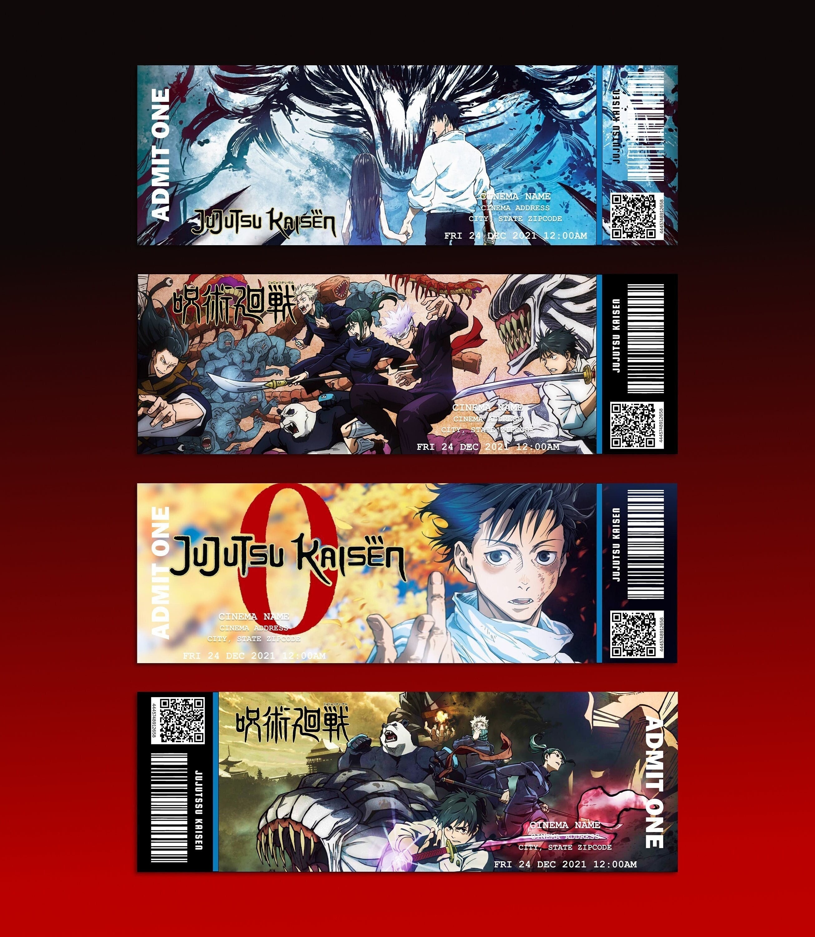 JJK 0 MOVIE TICKETS I Customizable - Etsy