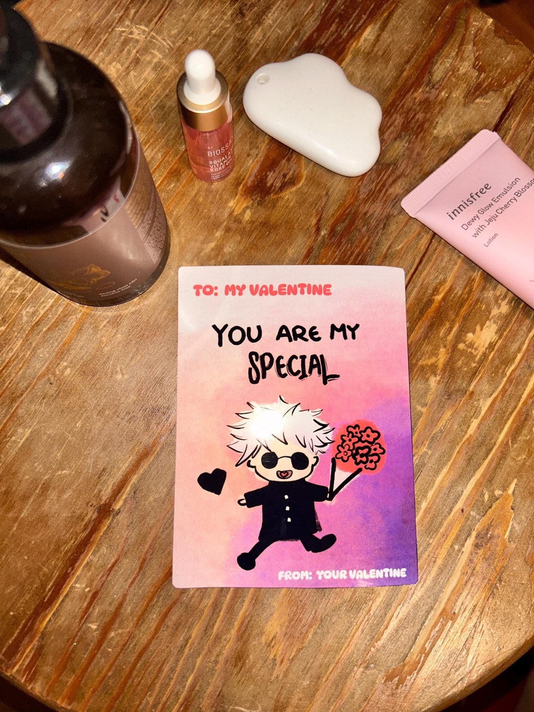 JJK Gojo Valentine Sticker Card I Customizable - Etsy
