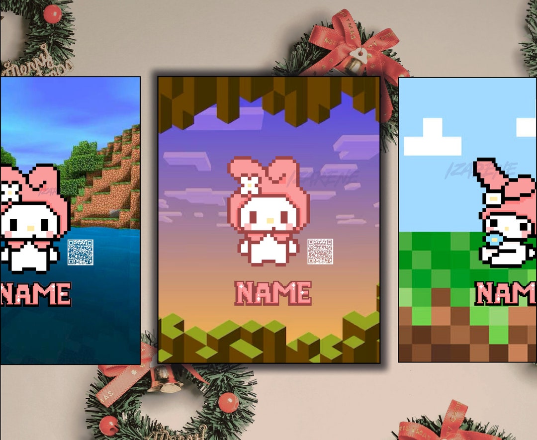 Minecraft Inspired Melo Pixel Postercard I CUSTOM NAME - Etsy